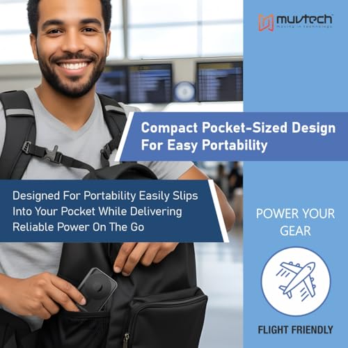 Muvtech Pocket Link Powerbank Magnetic Hold Wireless Charging with Built-in Lightning & Type-C ...