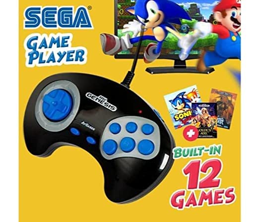 Sega Video Game, Game Player Plug & Play into TV with Built-in 12 Games ...