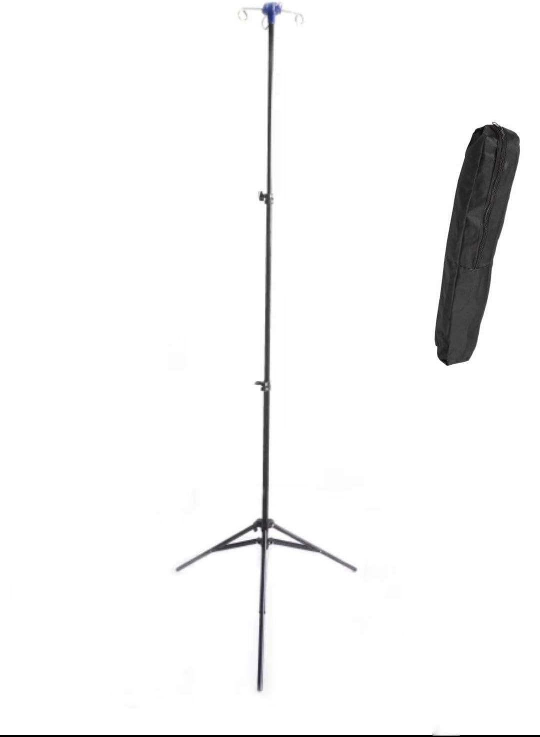 4 Hook Portable IV Drip Bag Stand and Case – Foldable, Professional ...