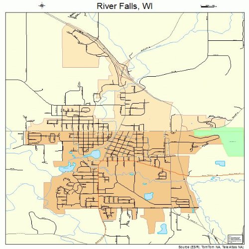 Amazon.com: Large Street & Road Map of River Falls, Wisconsin WI ...
