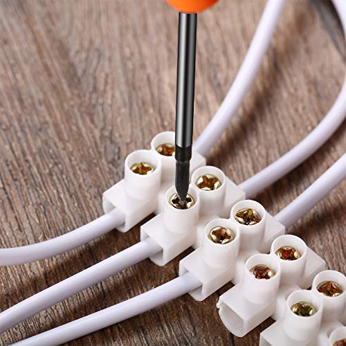 Snapklik.com : Terminal Block White Screw Terminal Connector Dual Row ...