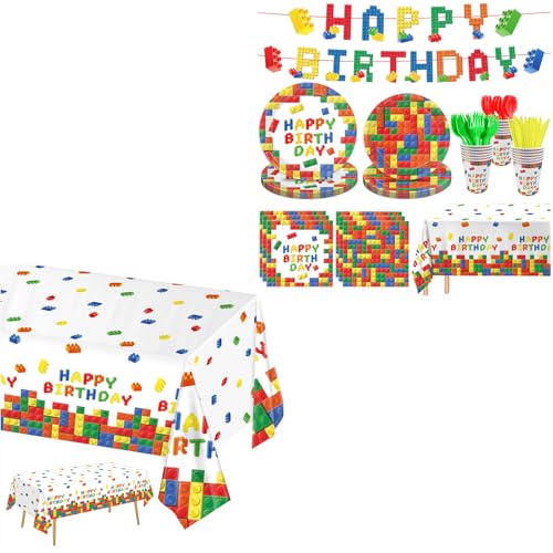 LINHAXM 180 PCS Building Block Birthday Party Supplies - Want It All