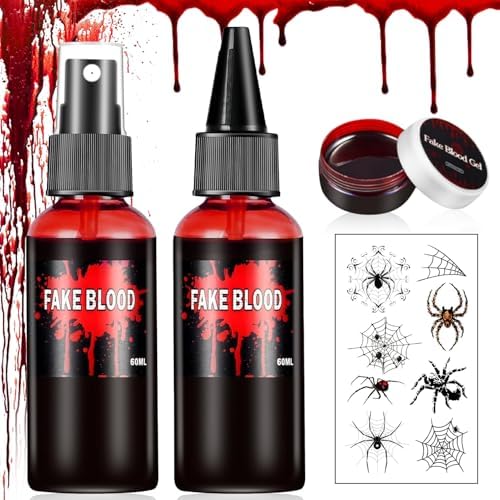Fake Blood Set, 5Pcs Halloween Realistic Fake Blood Special Effect ...