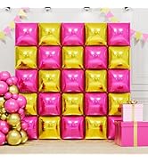 Amazon.com: Black and Gold Double Sided Square Foil Balloons Wall,19 ...