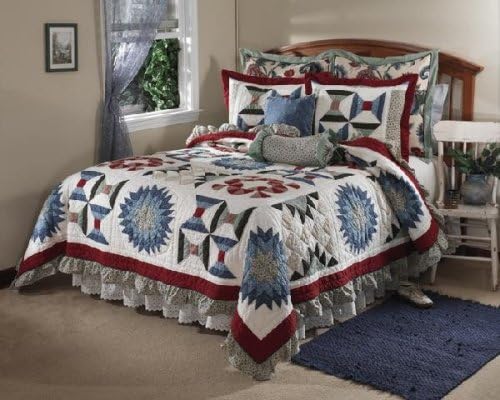 Amazon.com: PDK Regency Country Living Unique Sampler Full/Queen Quilt ...