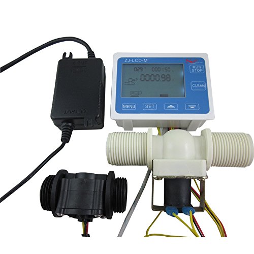DIGITEN G1" Water Flow Control LCD Display+Flow Sensor Meter+Solenoid ...