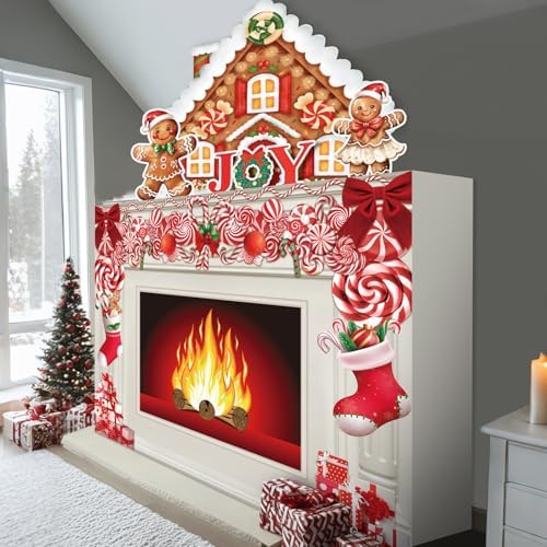 Amazon.com: Fullhawl Cardboard Fireplace for Christmas Large Cardboard ...