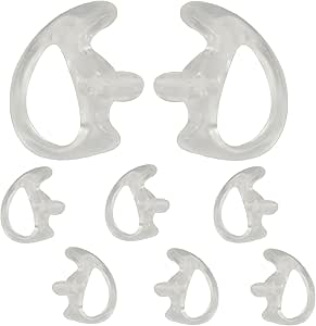 Amazon.com: HELETUL Clear Ear Mold Kit Surveillance Earpiece Soft ...