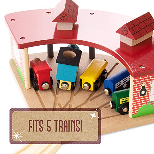 Wooden Train Track Train Garage - Train Storage Garage for Wooden Train ...