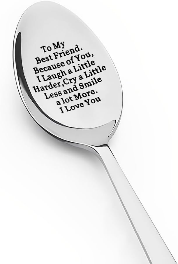 Amazon.com: Friendship Engraved Stainless Steel Spoon Gift for Best ...