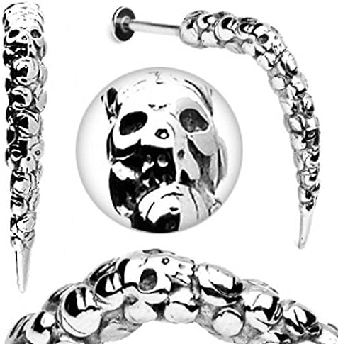 Amazon.com: Artistic Skull Carved Long Claw Labret 316L Surgical Steel ...