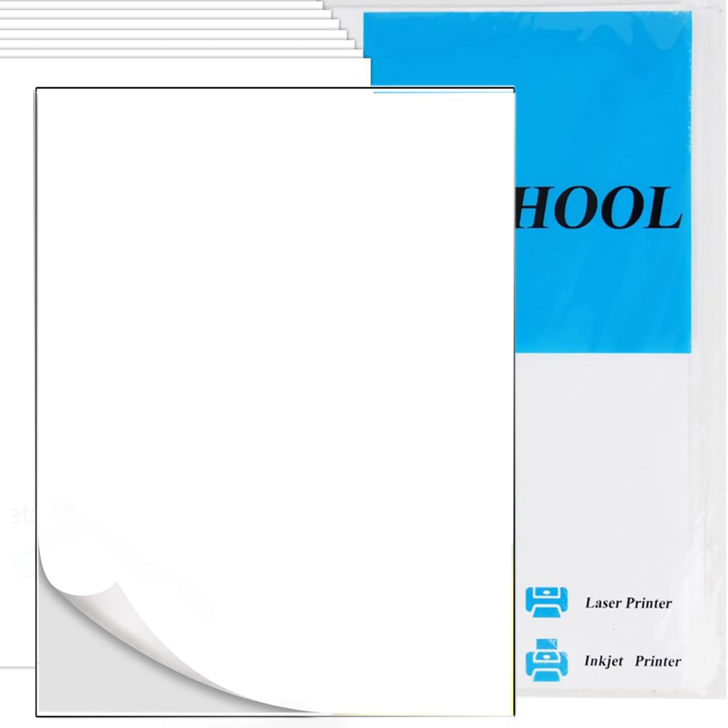 YOUHOOL A4 Full Sheet Sticker Labels Address Labels White Matte Label ...