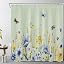 WEENEO Blue Floral Shower Curtain Butterfly and Yellow Wildflower ...