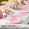 Amazon.com: 350 Pcs Pink Plastic Plates For Party, Pink Disposable ...