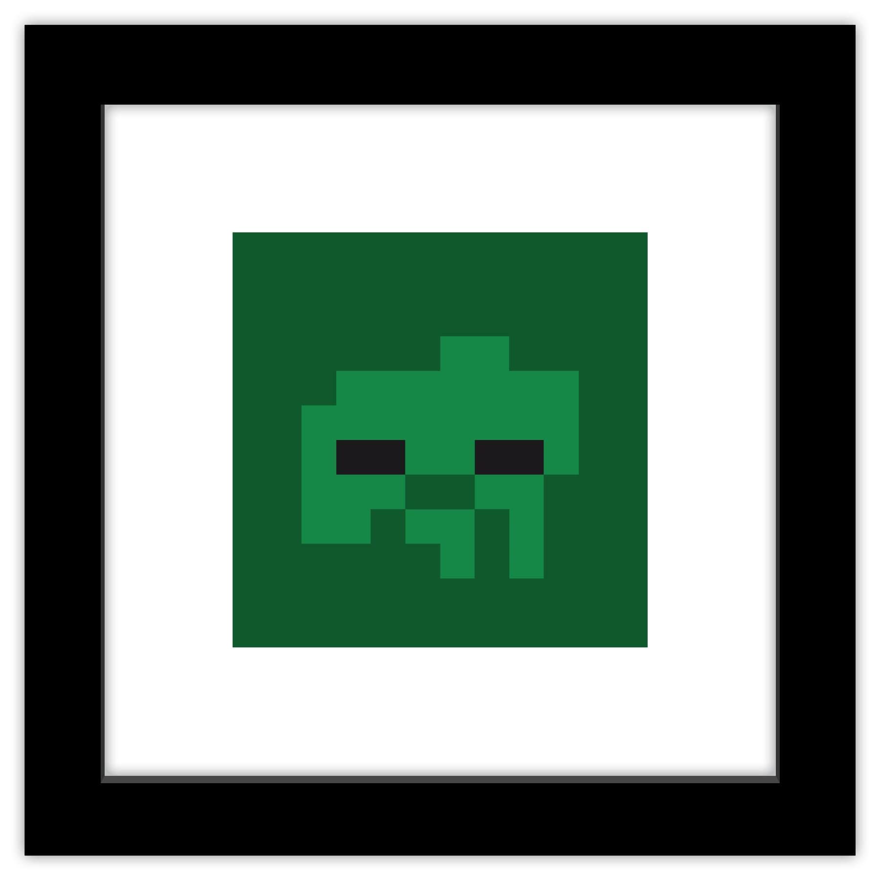 Minecraft Zombie Pixel Art Grid