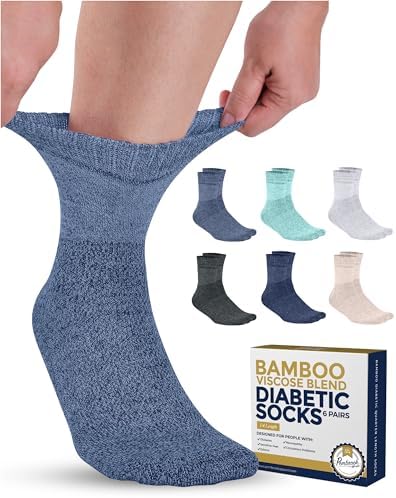 Amazon.com: Pembrook Bamboo Viscose Diabetic Socks for Women & Men - 6 ...