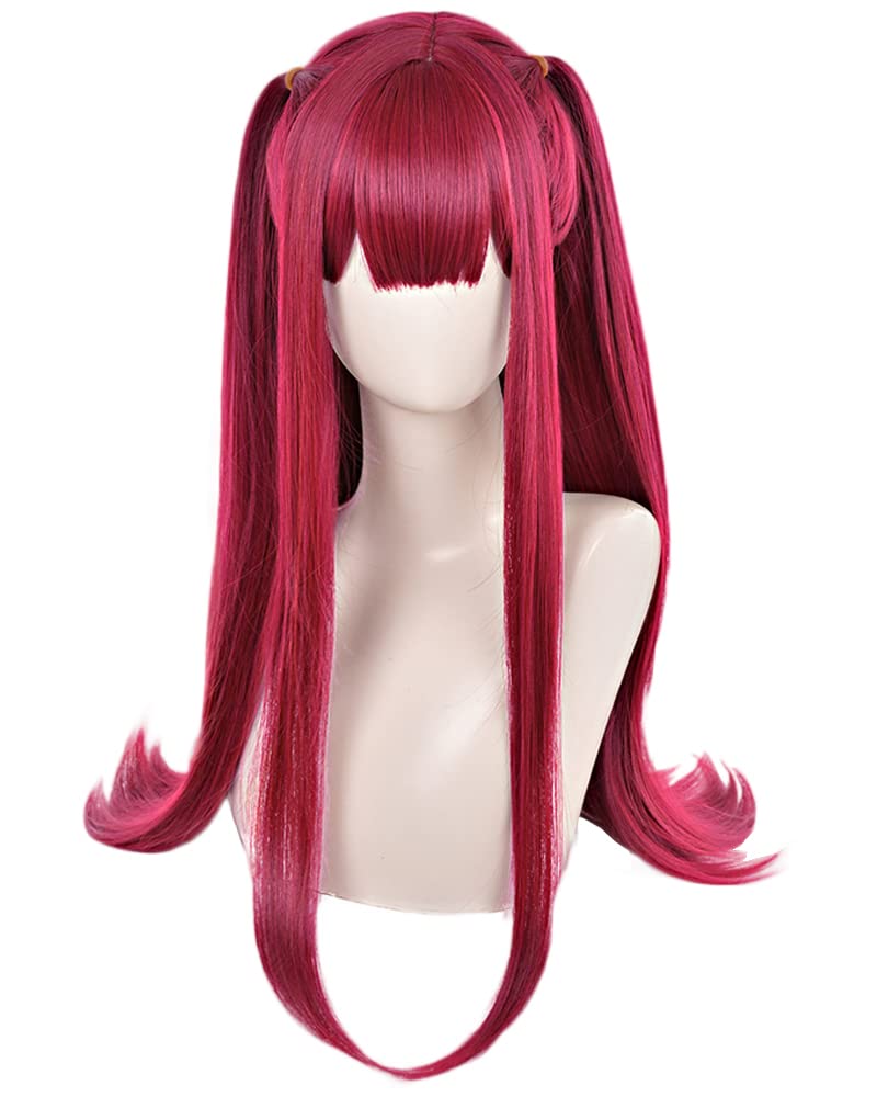 Amazon.com: Cosplay.fm Women Little Devil Dress Up Cosplay Wig Wine Red ...