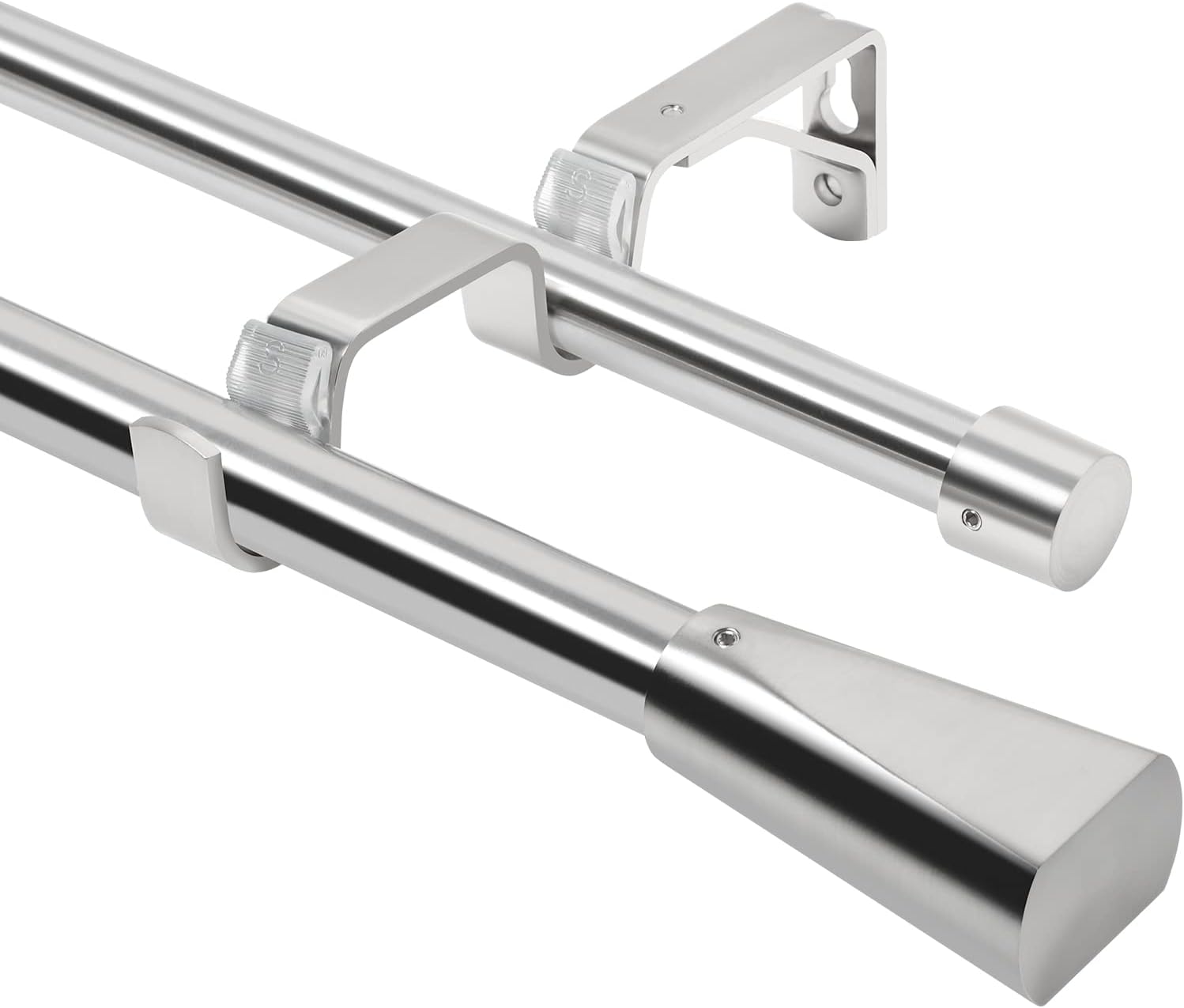 Tringles à Rideaux Double,76-186CM Tringle à Rideau Extensible avec ...