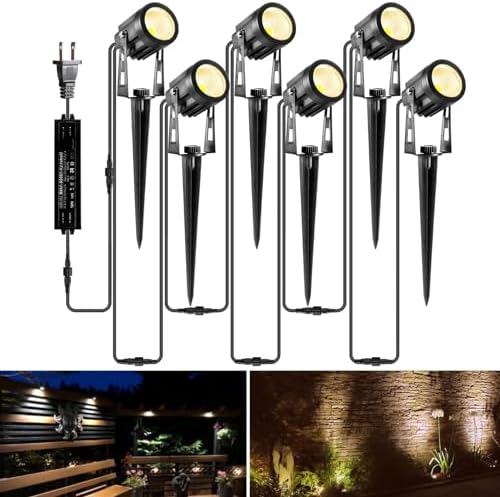 B-right Low Voltage Landscape Lighting, 6 Pack LED Outdoor Spot Lights ...