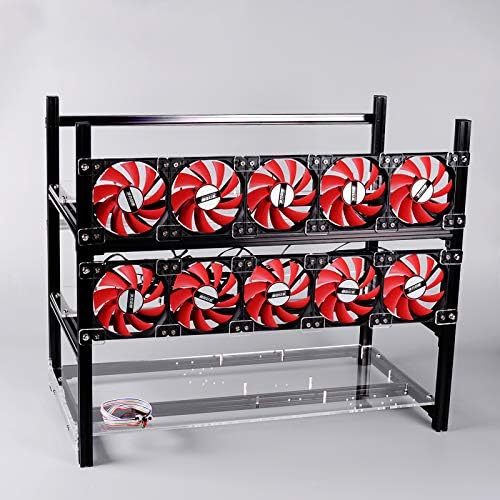 Amazon.com: Mining Case 8 GPU Stackable Preassemble Rig Aluminum Open ...