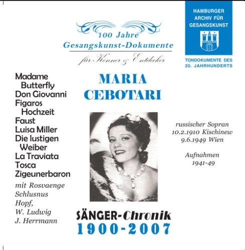 UNKNOWN - Maria Cebotari, Historical Recordings from 1941-49 - Amazon ...