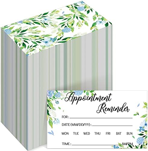 Amazon.com : AnyDesign 200Pcs Greenery Appointment Reminder Cards ...