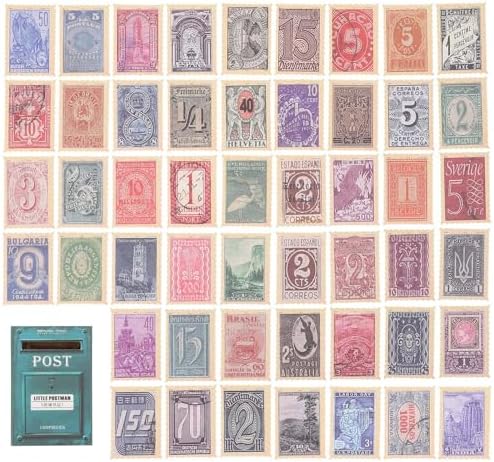 Amazon.com: 200 Sheets Vintage Postage Stamp Stickers, Decorative ...