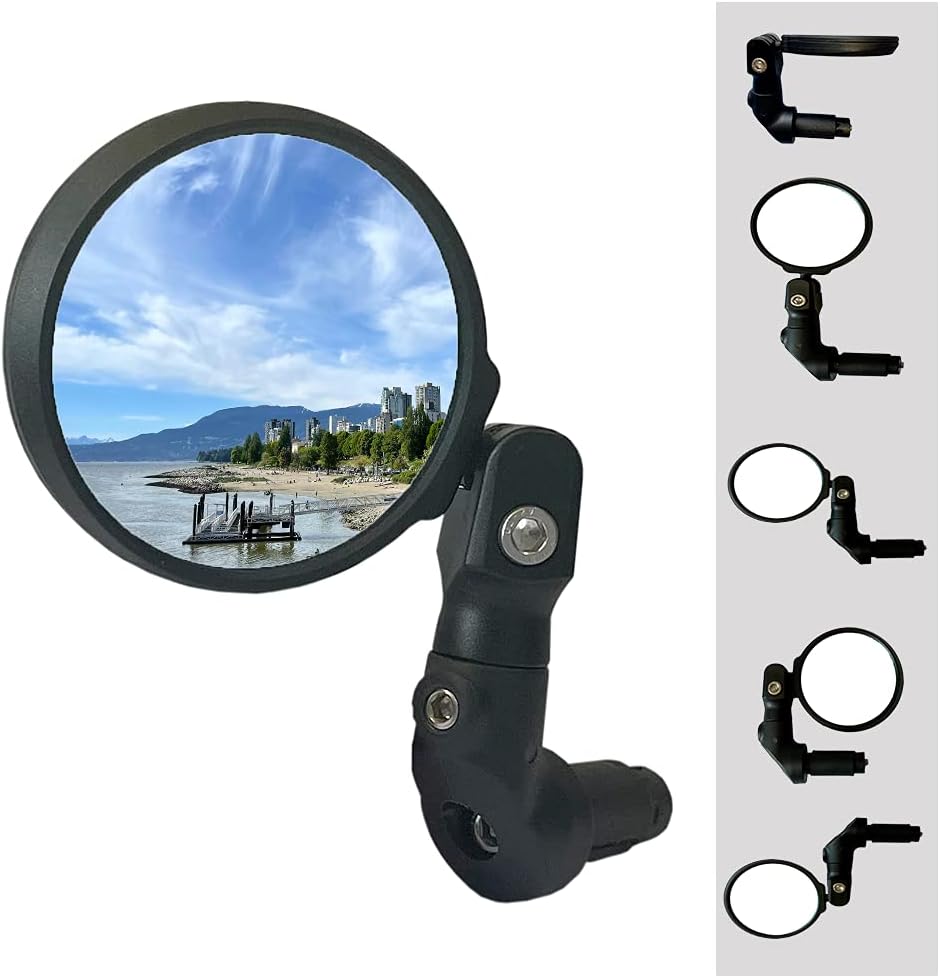 Hafny Multi-Adjustable Bar End Bike Mirror, HD Safe Blast-Resistance ...