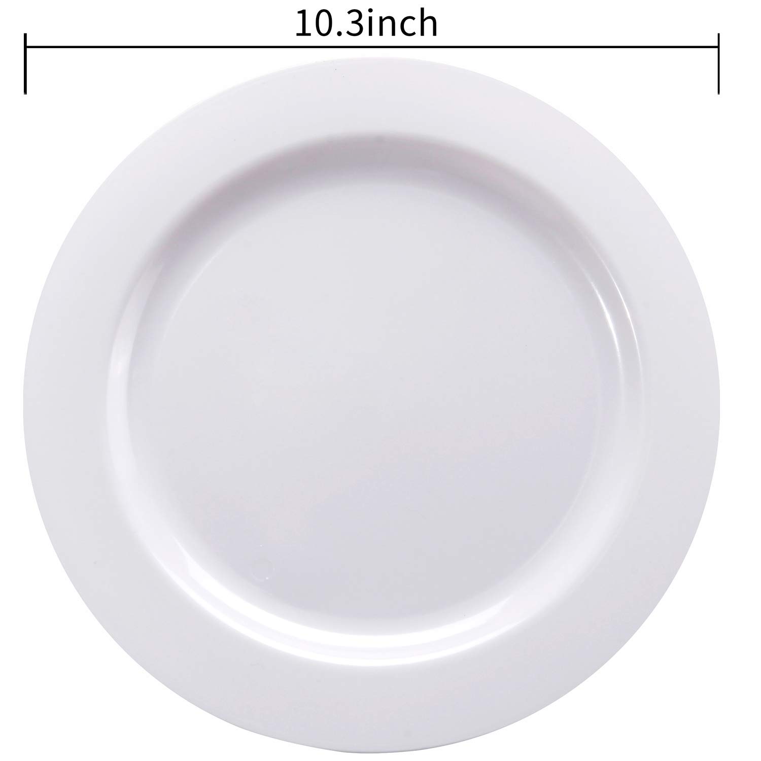 I00000 50Pcs White Plastic Dinner Plates 10.25 Inch, Premium Disposable ...