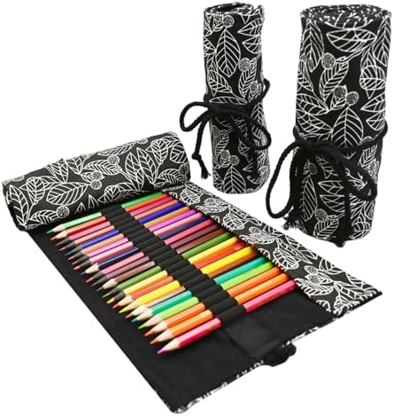 Amazon.com: Maydahui 24/48/72 Slots Colored Pencil Roll Wraps Canvas ...