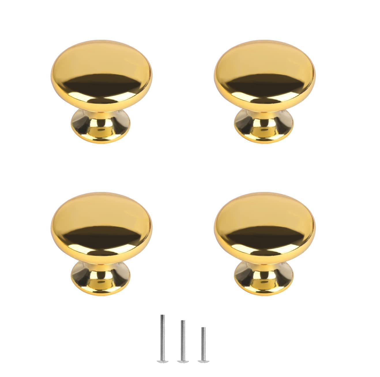 Snapklik.com : OctinPris Gold Drawer Knobs Polished Chrome Cabinet Hardware Round Mushroom Gold ...