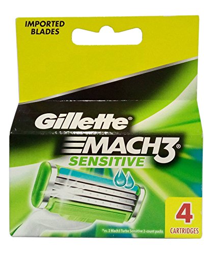 Gillette Mach3 Shaving Cartridges - Sensitive, 4 Pieces Pack - Price ...