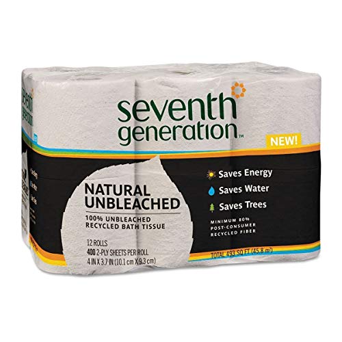 Seventh Generation 2 Ply Unbleached Recycled Bath Tissue – 12 Rolls per ...