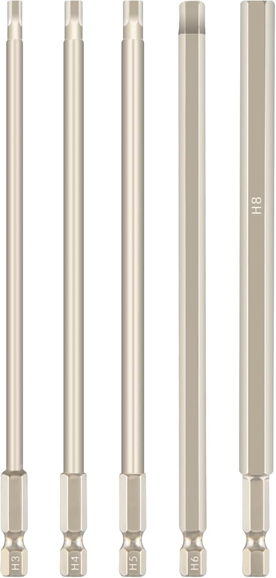 Broppe 5-teiliges Sechskant-Inbus-Bit-Set, 150 mm lang, metrisch, H3 ...