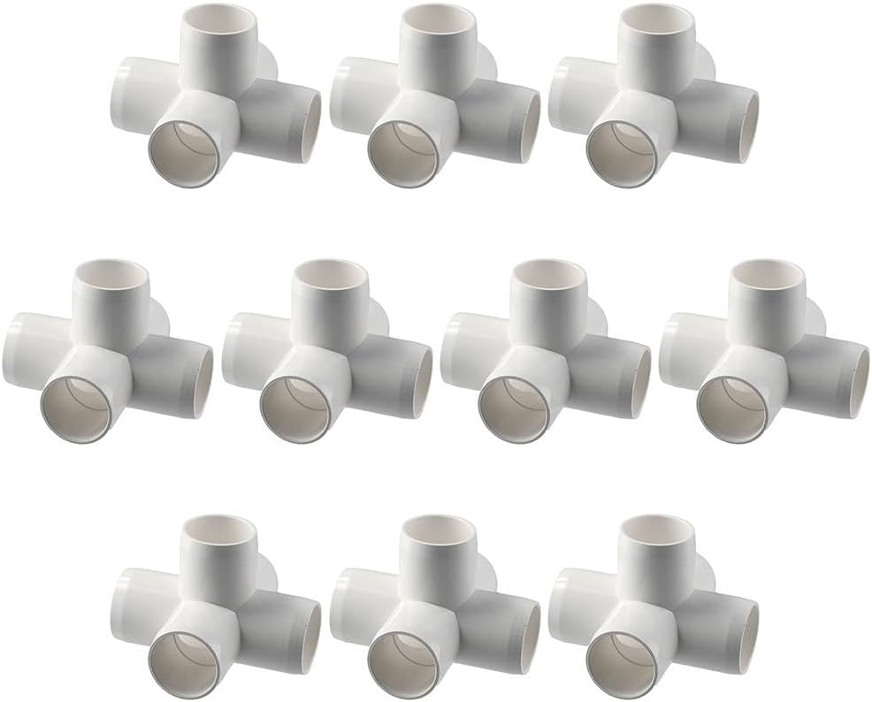 Amazon.com: SHUATI 10Pcs 5 Way PVC Fittings, Side Outlet Tees, 1 ...