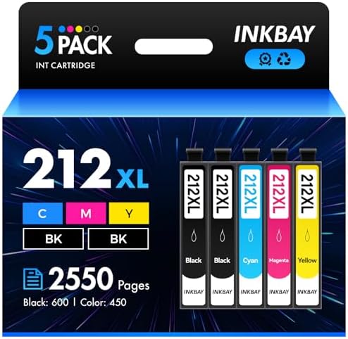 Amazon.com: Remanufactured 212XL Ink Cartridge High Capacity Combo 5 ...