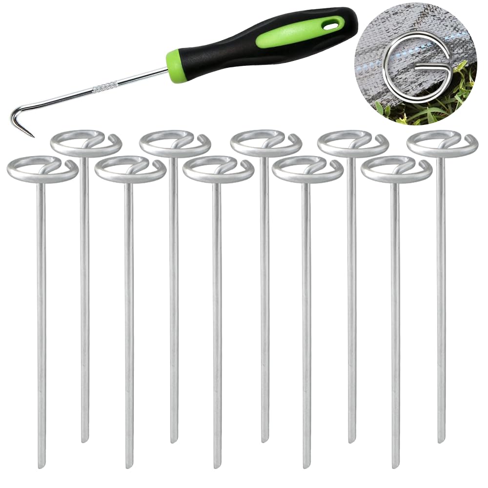 Amazon.com : Bakulyor 50Pcs Circle Top Landscape Staples, 6 Inch Garden ...