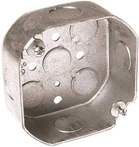 Hubbell-Raco 127 Octagon Box, 4-Inch, Raised Ground 1-1/2-Inch Deep 1/2 ...