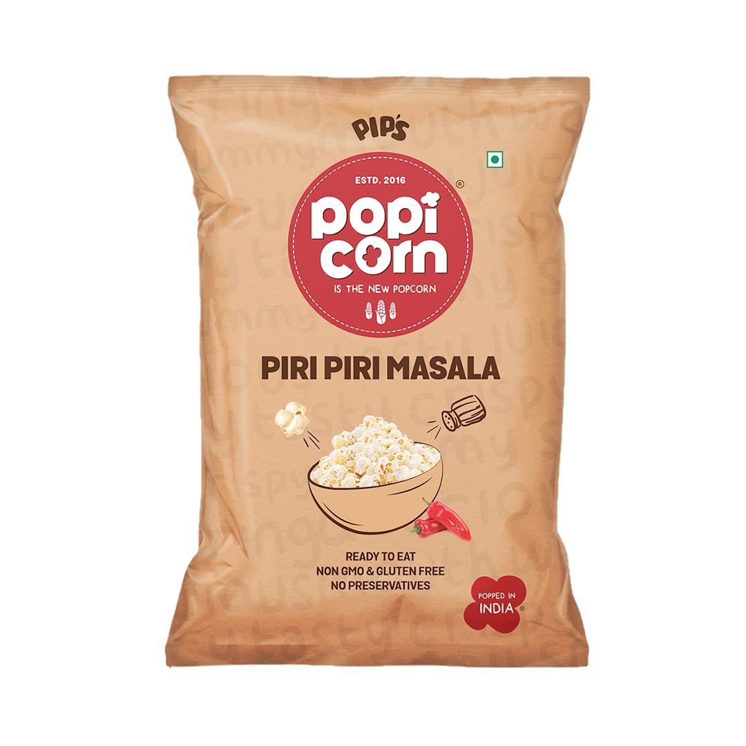 PIP'S PopiCorn - Piri Piri Masala Flavoured Popcorn. 50g. ( Pack of 6 ...