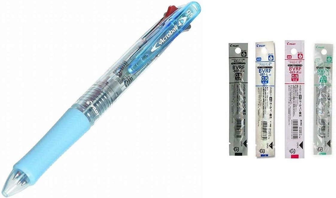 Amazon.com : Pilot 4 Colors Ballpoint Pen Acroball 4 Extra Fine Black ...