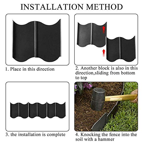 Acidea 20 Pack Garden Lawn Edging Plant Border, Flexible Interlocking ...