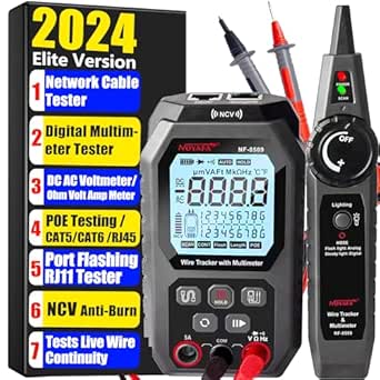 NOYAFA NF-8509 Network Cable Tester with Multimeter Tester, POE/RJ45 ...