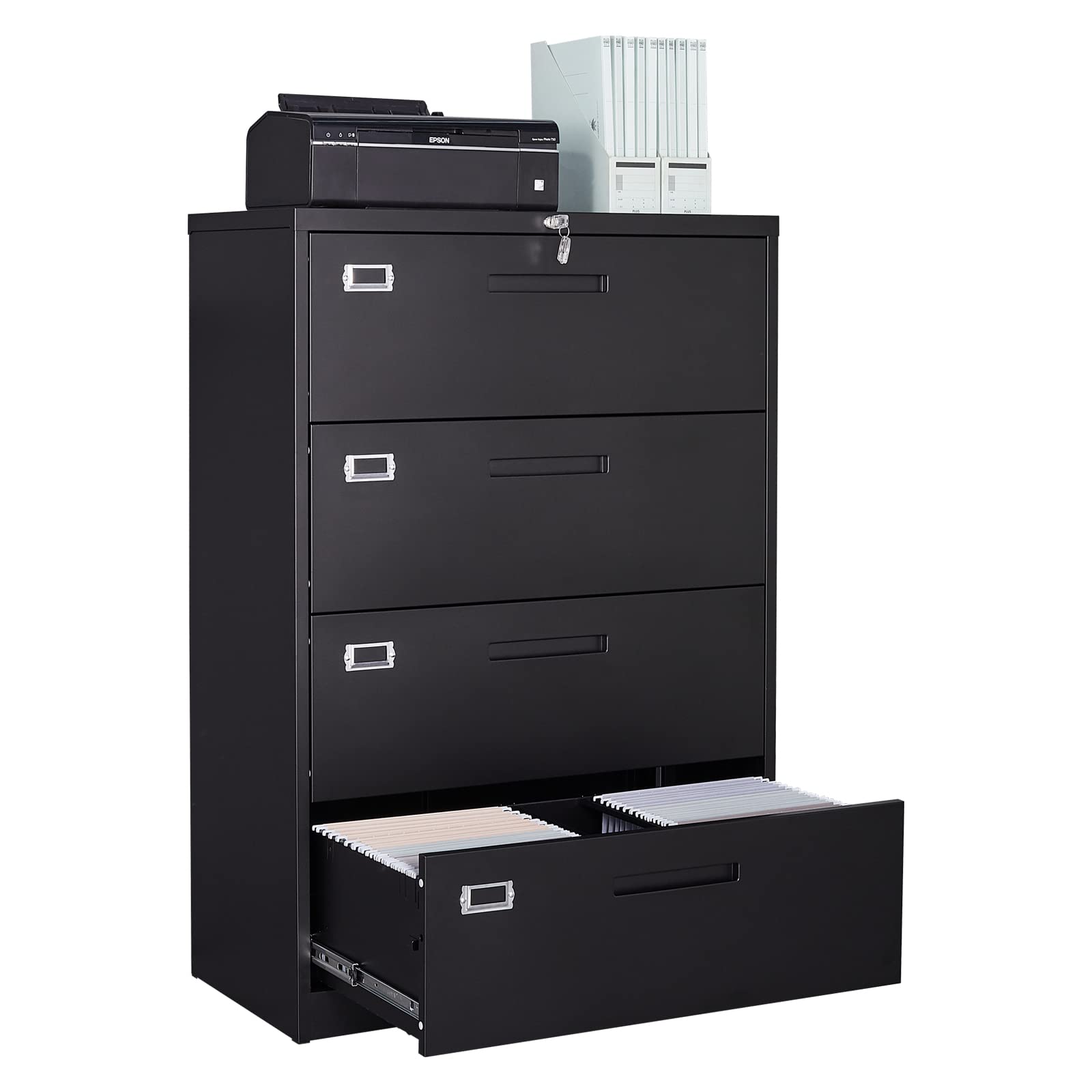 Amazon.com: PEUKC 4 Drawer File Cabinet, Lateral Filing Cabinets for ...