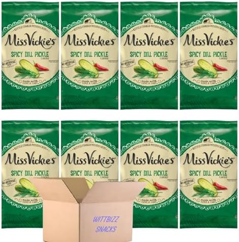 Amazon.com: Ms Vickes Spicy Dill Pickle Kettle Cooked Chip 1.375oz (16 ...