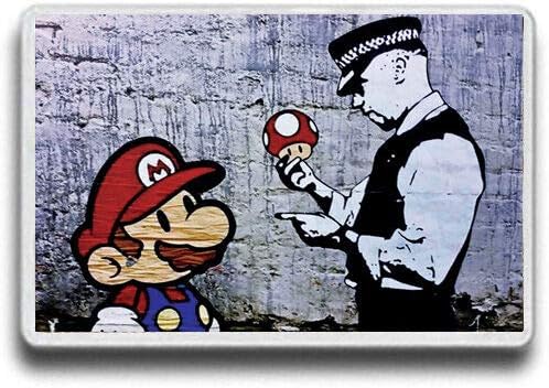 BANKSY Mario Policeman Street Art FRIDGE MAGNET! JUMBO SIZE : Amazon.co ...