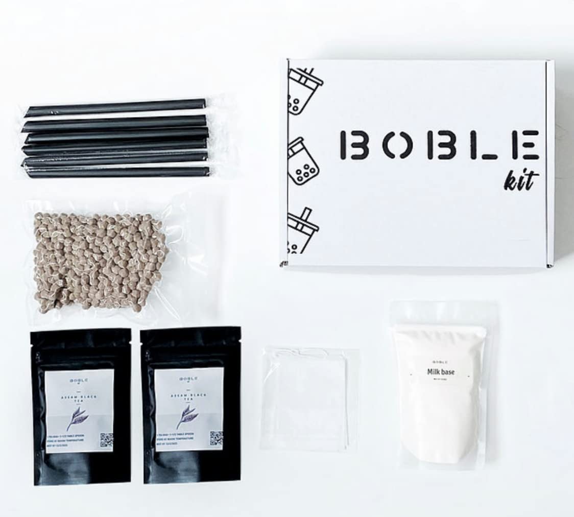 Buy Boba kit bubble tea at home tapioca pearls milk base boba straws ...