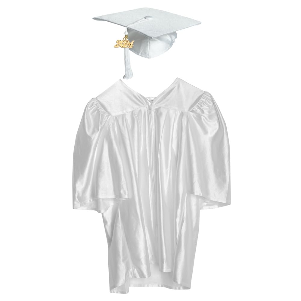 Snapklik.com : Happy Graduates Medium White Shiny Child Graduation Cap