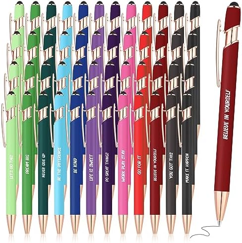 Amazon.com : Yeaqee 48 Pcs Inspirational Pens Motivational Ballpoint ...
