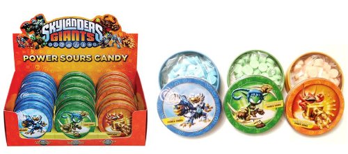 Amazon.com: Skylanders Power Sours Candy Tin X 3 (Trigger Happy ...