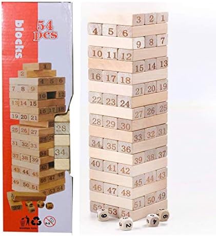 Buy Bristro Store Wooden Zenga Stacking Tower Blocks Puzzle 54 Pcs ...